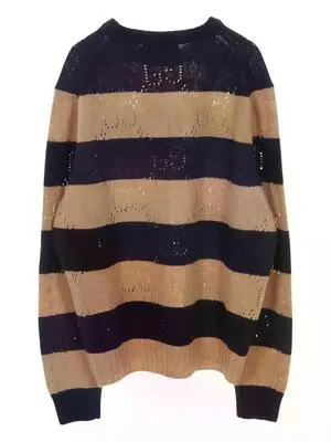 Gucci Gg-pattern Striped Knit Sweater