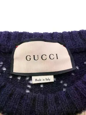 Gucci Gg-pattern Striped Knit Sweater