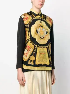 Hermès 1990s Byzantine Print Silk Shirt