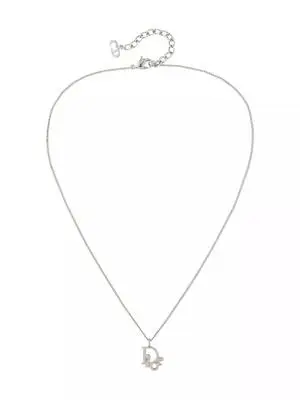 Dior 1980s Logo Pendant Necklace - Silver