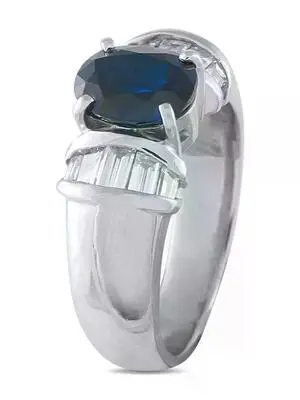 LB EXCLUSIVE Platinum Diamond Sapphire Ring