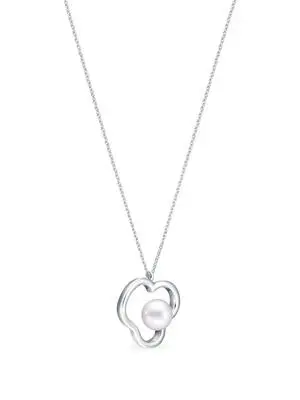 TASAKI 18k White Gold Akoya Pearl Pendant Necklace - Silver