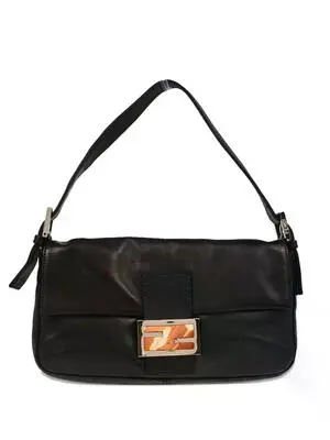 Fendi 1990-2000s Leather Flap Baguette Handbag