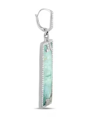 Ivanka Trump 18k White Gold Diamond And Quartz Drop Earrings - Silver
