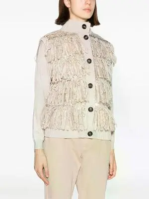 Brunello Cucinelli Fringed Sleeveless Cardigan