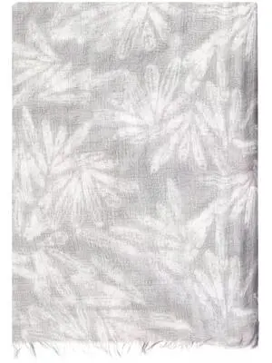 Brunello Cucinelli Floral Print Scarf - Grey