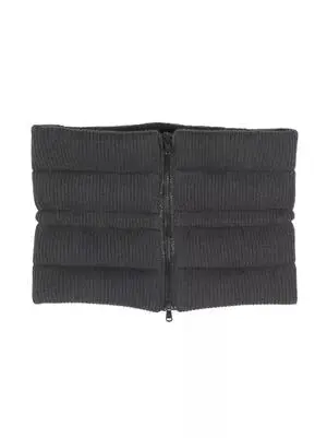 Brunello Cucinelli Padded Cashmere Ribbed Scarf - Grey