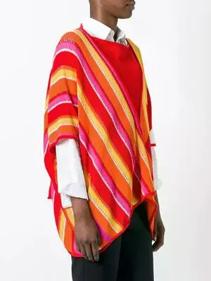 KANSAI YAMAMOTO 1980s Striped Patterned Poncho