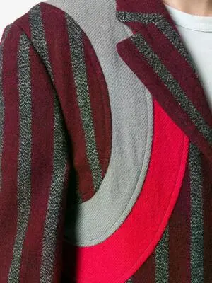 Comme Des Garçons Striped Appliqué Blazer