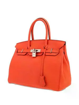 Hermès Leather Top Handle Bag - Orange