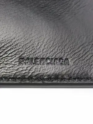 Balenciaga 2020s Mini Tri-fold Leather Wallet