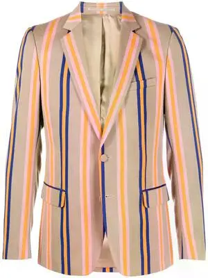 WALTER VAN BEIRENDONCK Sharp Stripe-print Blazer - Brown