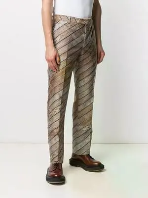 WALTER VAN BEIRENDONCK Diagonal Stripe Tailored Trousers