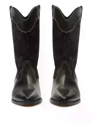 Isabel Marant Étoile Duerto Suede Panel Stitching Boots - Black