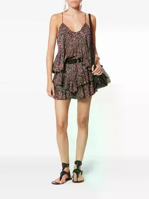 MARANT ETOILE Jocadia Tiered Floral Print Shorts