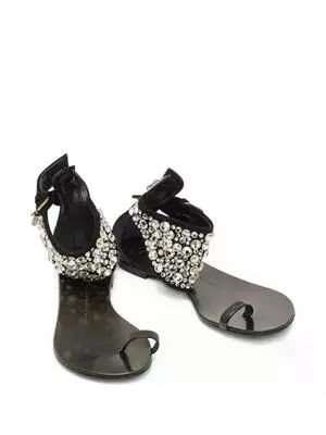 GIUSEPPE ZANOTTI Crystal-embellished Flat Sandals