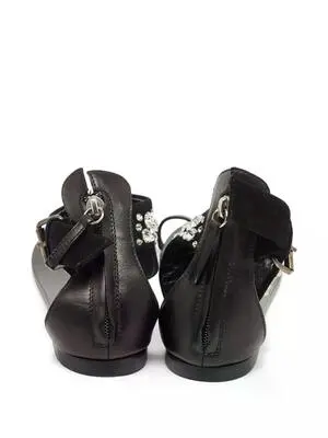 GIUSEPPE ZANOTTI Crystal-embellished Flat Sandals