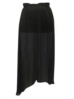 Alice + Olivia Ruffle Sheer Midi Skirt - Black