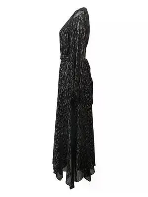 Maje Gathered Long-sleeve Midi Dress