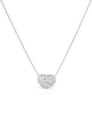 LB EXCLUSIVE 18k White Gold Diamond Heart Necklace - Silver