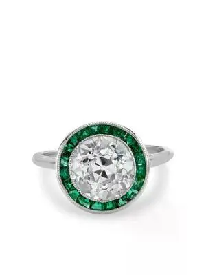 PRAGNELL Platinum Emerald And Diamond Ring - Silver