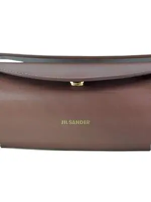 JIL SANDER Cannolo Leather Crossbody Bag - Brown