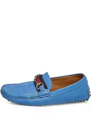 Gucci Horsebit Leather Loafers - Blue