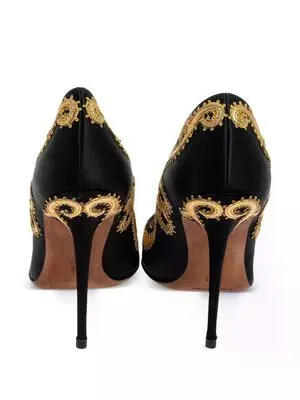 Manolo Blahnik 110mm Embroidered Pointed-toe Pumps - Black