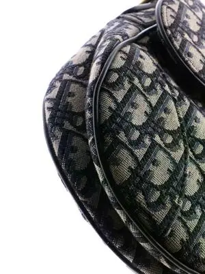 Dior Saddle Handbag With Strap Oblique Canvas - Neutrals