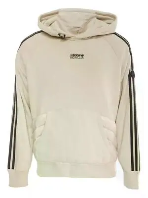 Moncler X Adidas Striped-trim Hoodie - Grey