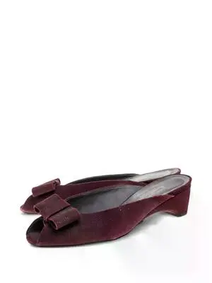 STUART WEITZMAN 50mm Bow-detail Mules - Red