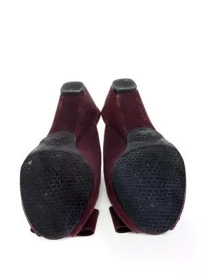 STUART WEITZMAN 50mm Bow-detail Mules - Red