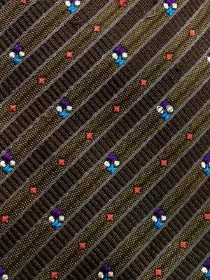 LANVIN Striped Silk Neck Tie