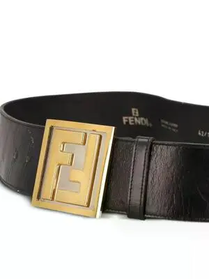 Fendi Leather Belt With Logo Buckle