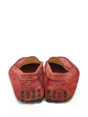 TOD'S Vintage Suede Loafers - Red