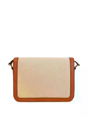 Celine Triomphe Leather-trimmed Shoulder Bag - Neutrals