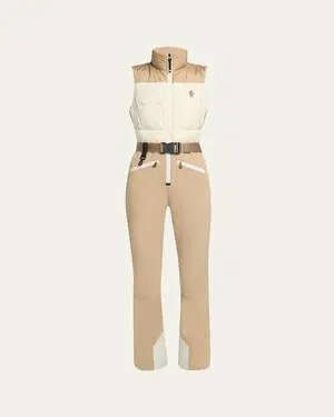 Moncler Color-block Down Ski Suit - Grey