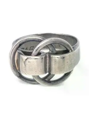 Hermès 1990-2000s Interlocking Loop Ring - Silver