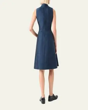 Akris Sleeveless Silk Shantung Trench Dress