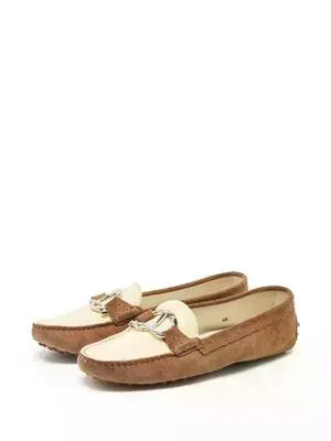 TOD'S Two-tone Slip-on Loafers With Decorative Buckle