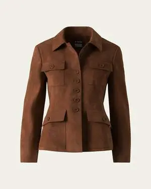 Akris Delia Suede Utility Jacket