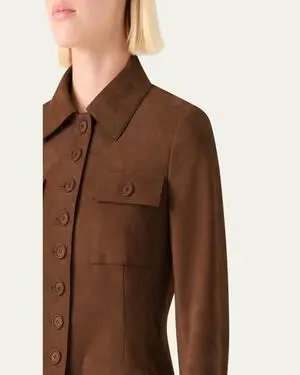 Akris Delia Suede Utility Jacket