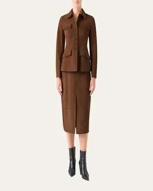 Akris Delia Suede Utility Jacket