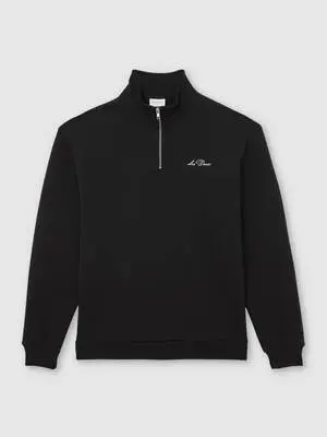 LES DEUX Cotton Half-zip Sweatshirt