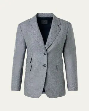 Akris Arie Cashmere Houndstooth Blazer
