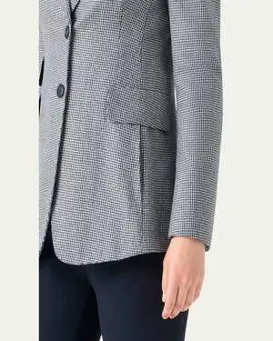 Akris Arie Cashmere Houndstooth Blazer
