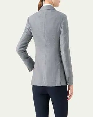 Akris Arie Cashmere Houndstooth Blazer