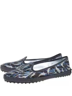 TOD'S Gommino Floral-print Slip-on Sneakers - Black