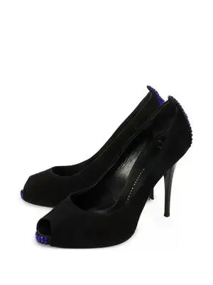 GIUSEPPE ZANOTTI Suede Spike-studded Peep-toe Sandals