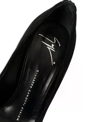 GIUSEPPE ZANOTTI Suede Spike-studded Peep-toe Sandals